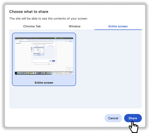 How to share your screen to start the exam with proctoring