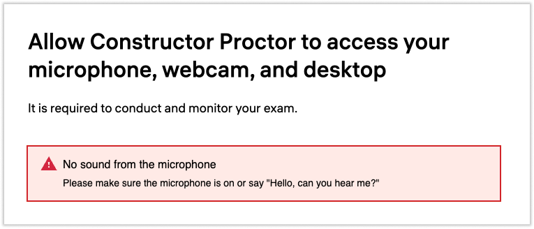 No sound from the microphone